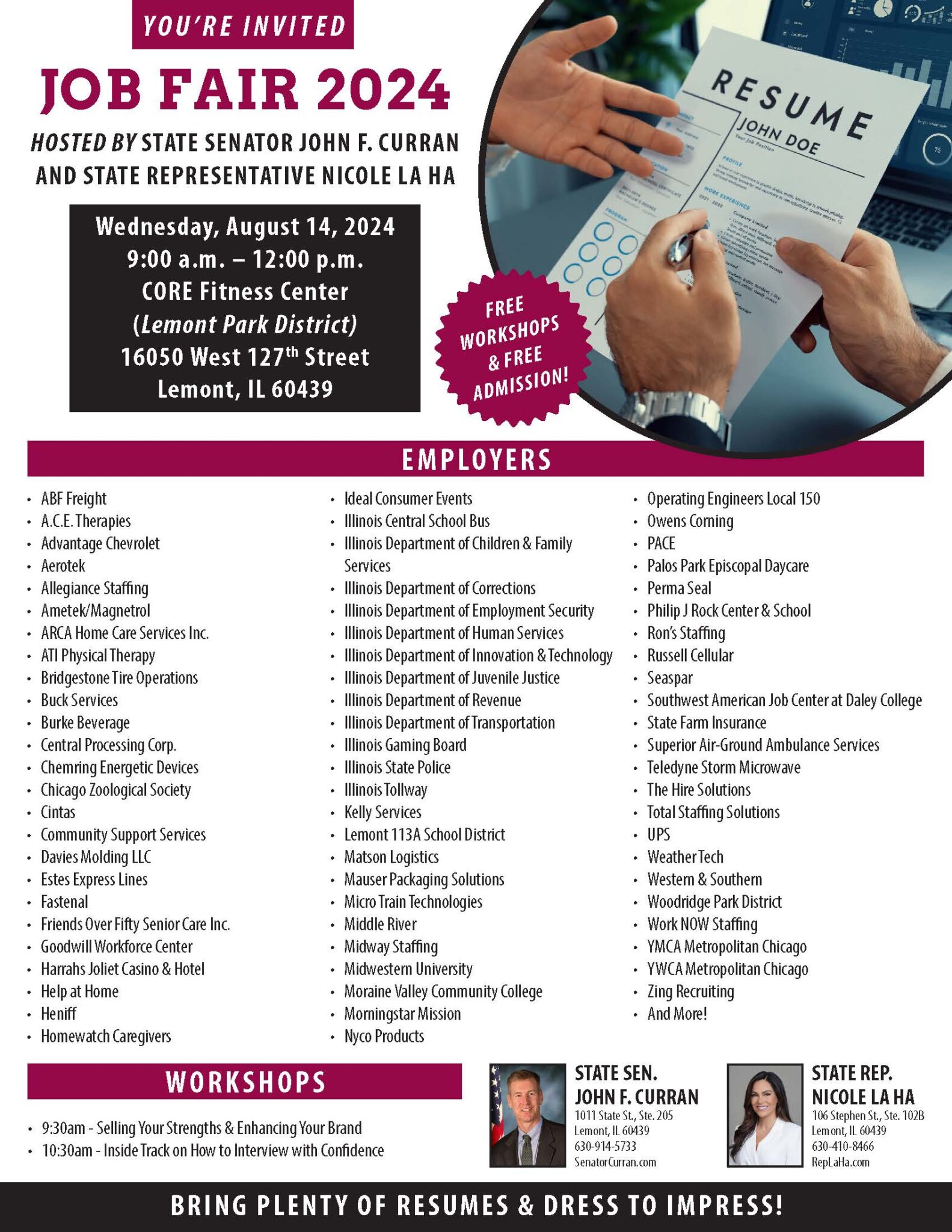 Job Fair Hosted by Sen. John Curran and Rep. Nicole La Ha - John Curran