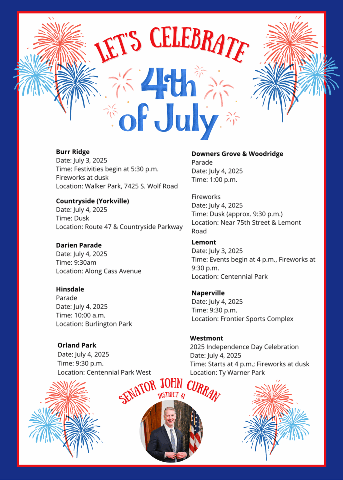 District 41 4th of July Events - John Curran