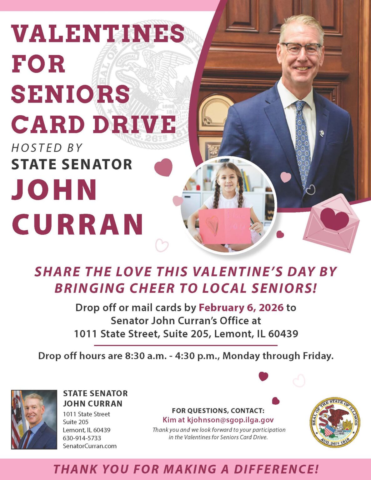 Senator John Curran Launches Sixth Annual Valentines for Seniors Card ...